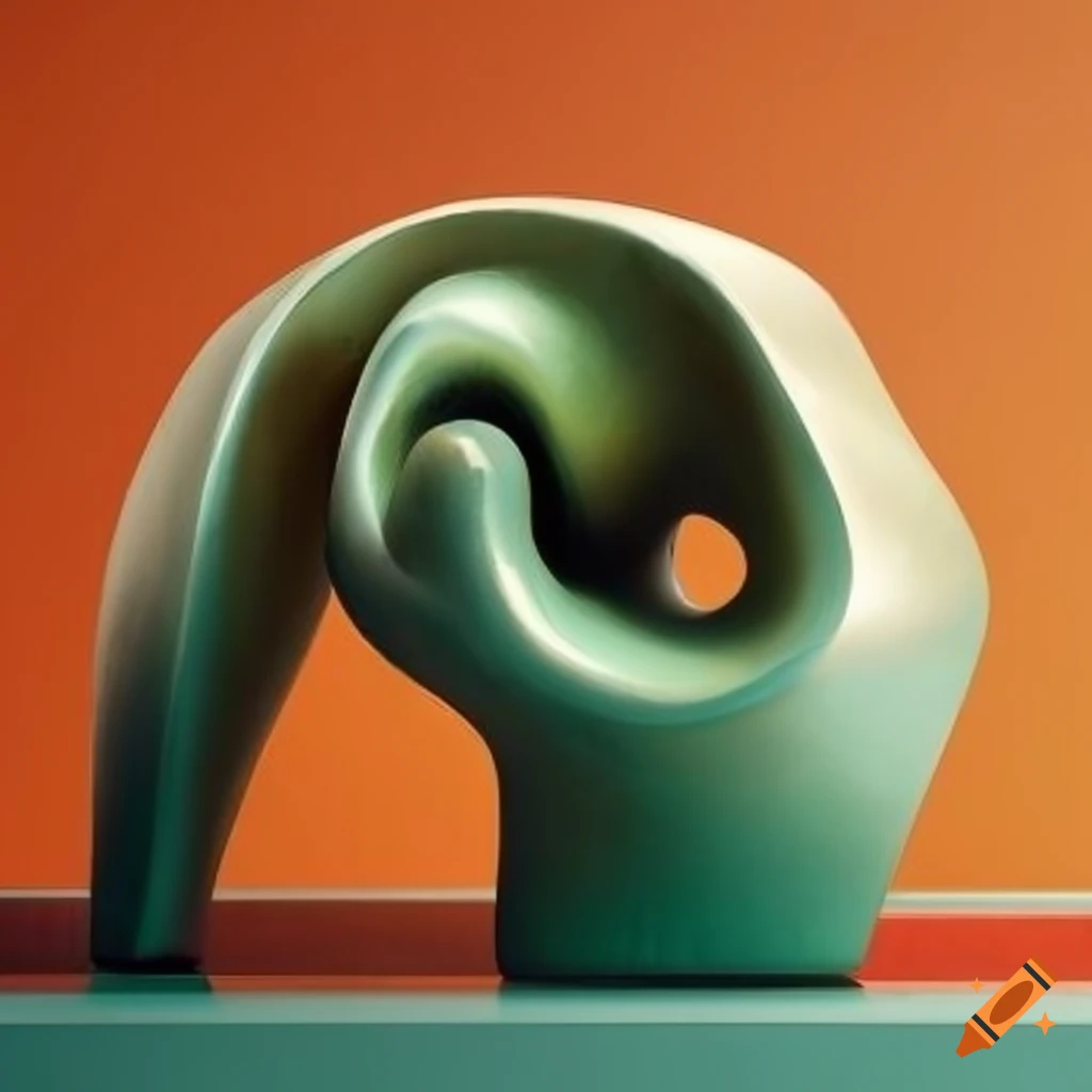 Curvy modernist artwork resembling natural shapes by henry moore ...