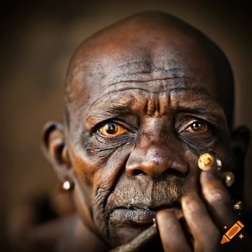 Portrait of a stern man with piercing eyes on Craiyon