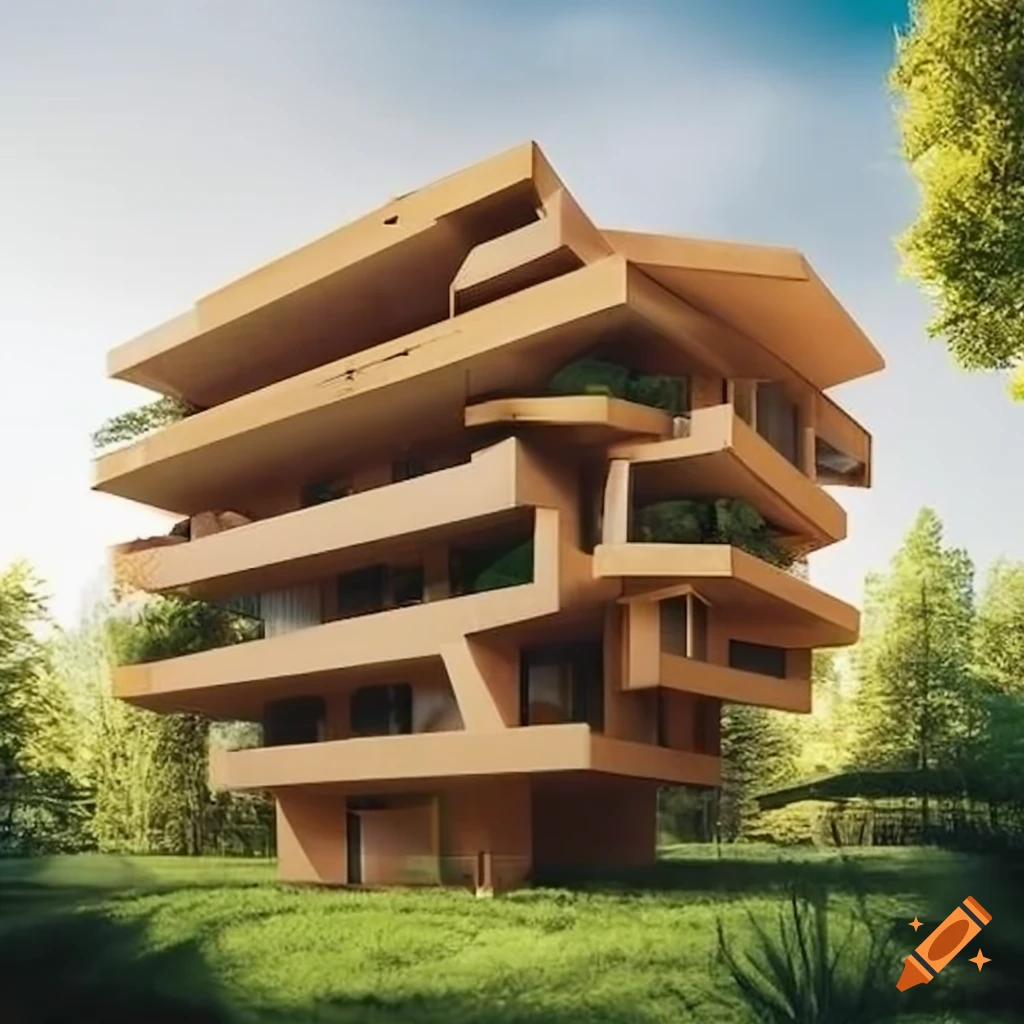 Nature oriented residential complex box on Craiyon