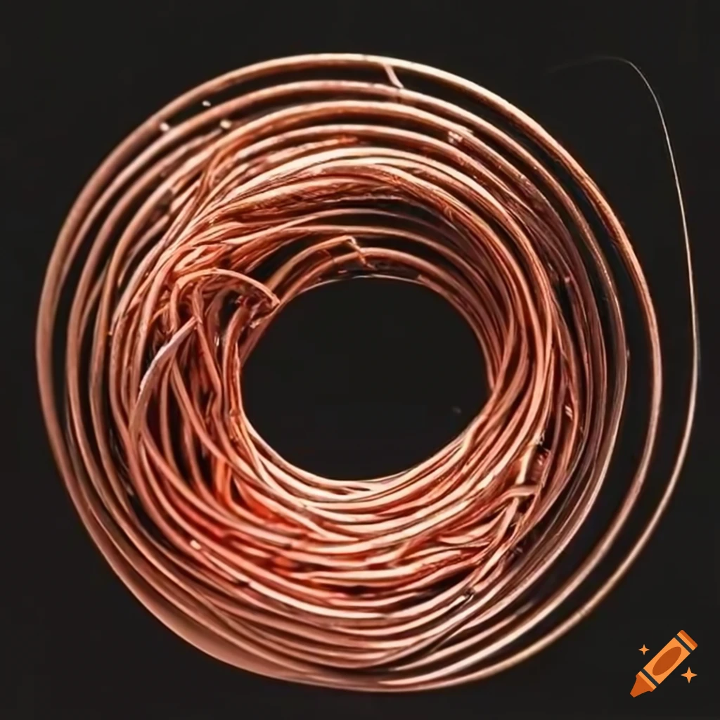 Close-up of copper wire strands for electronics