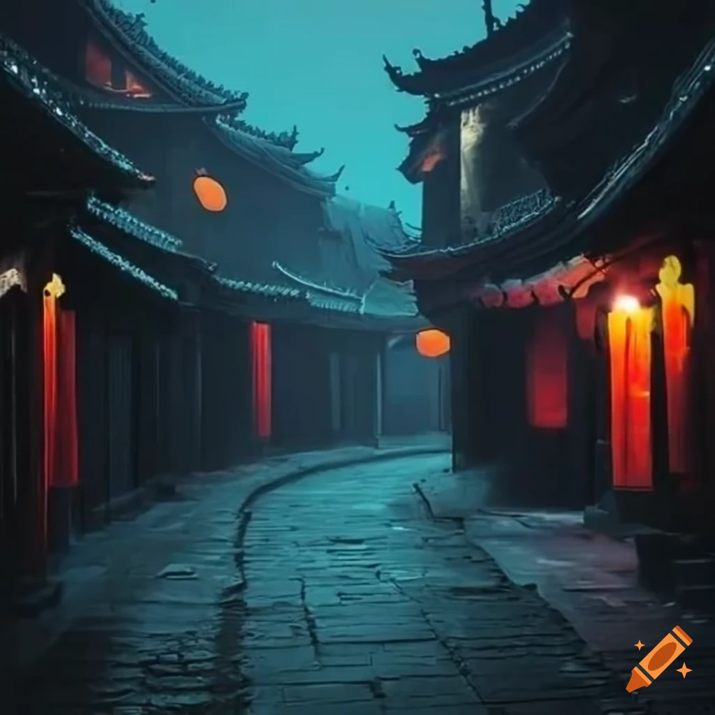 Ancient Street At Night