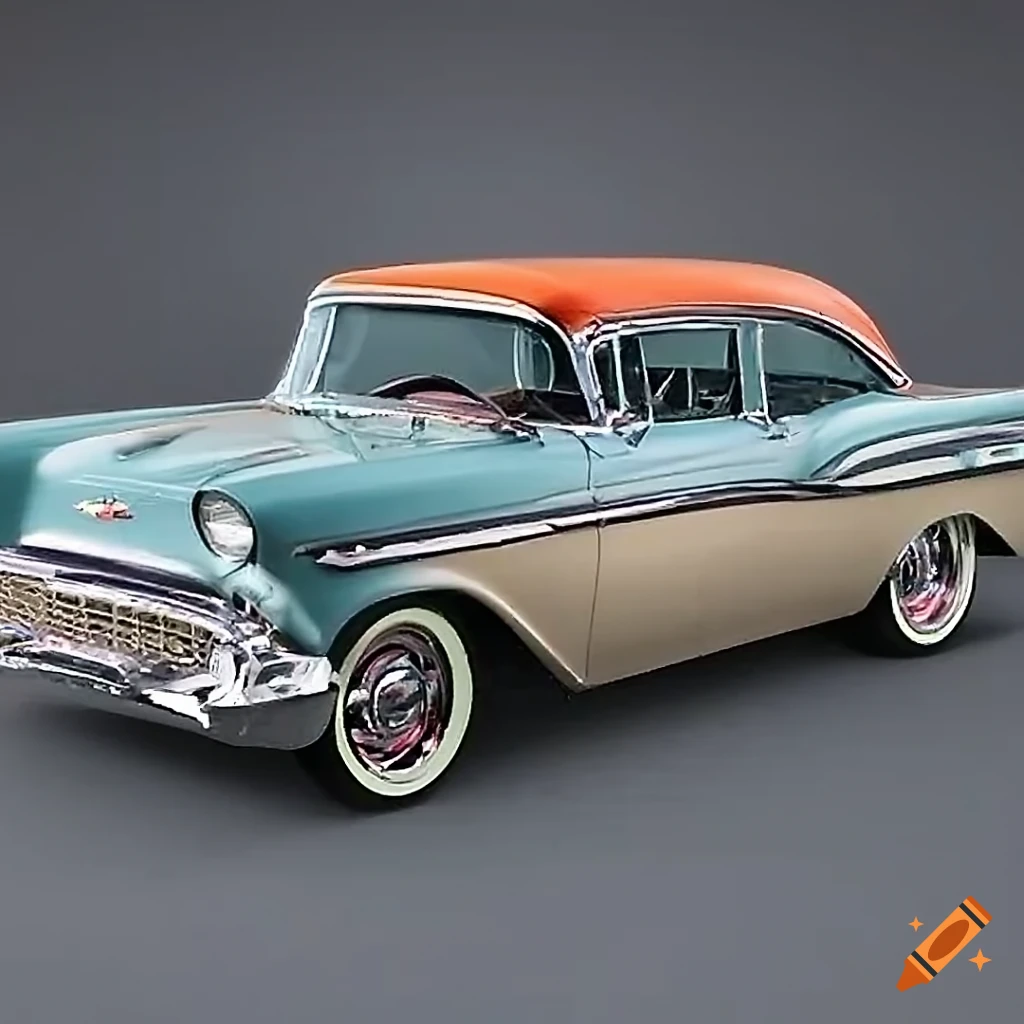 57 chevy white background on Craiyon