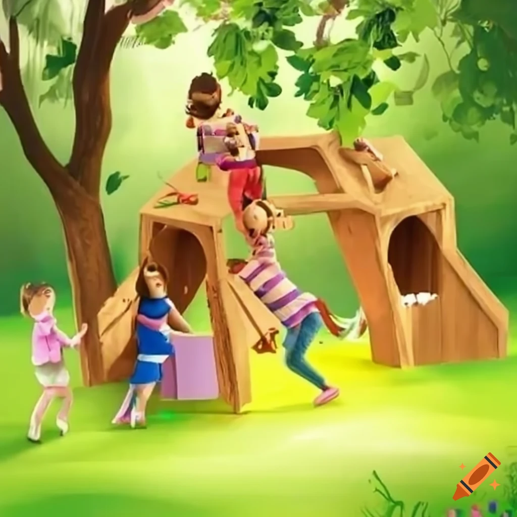 4 kids play hide and seek