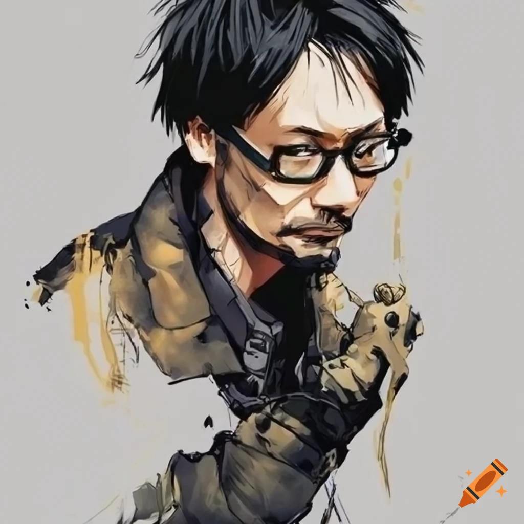 Hideo kojima drawn by yoji shinkawa