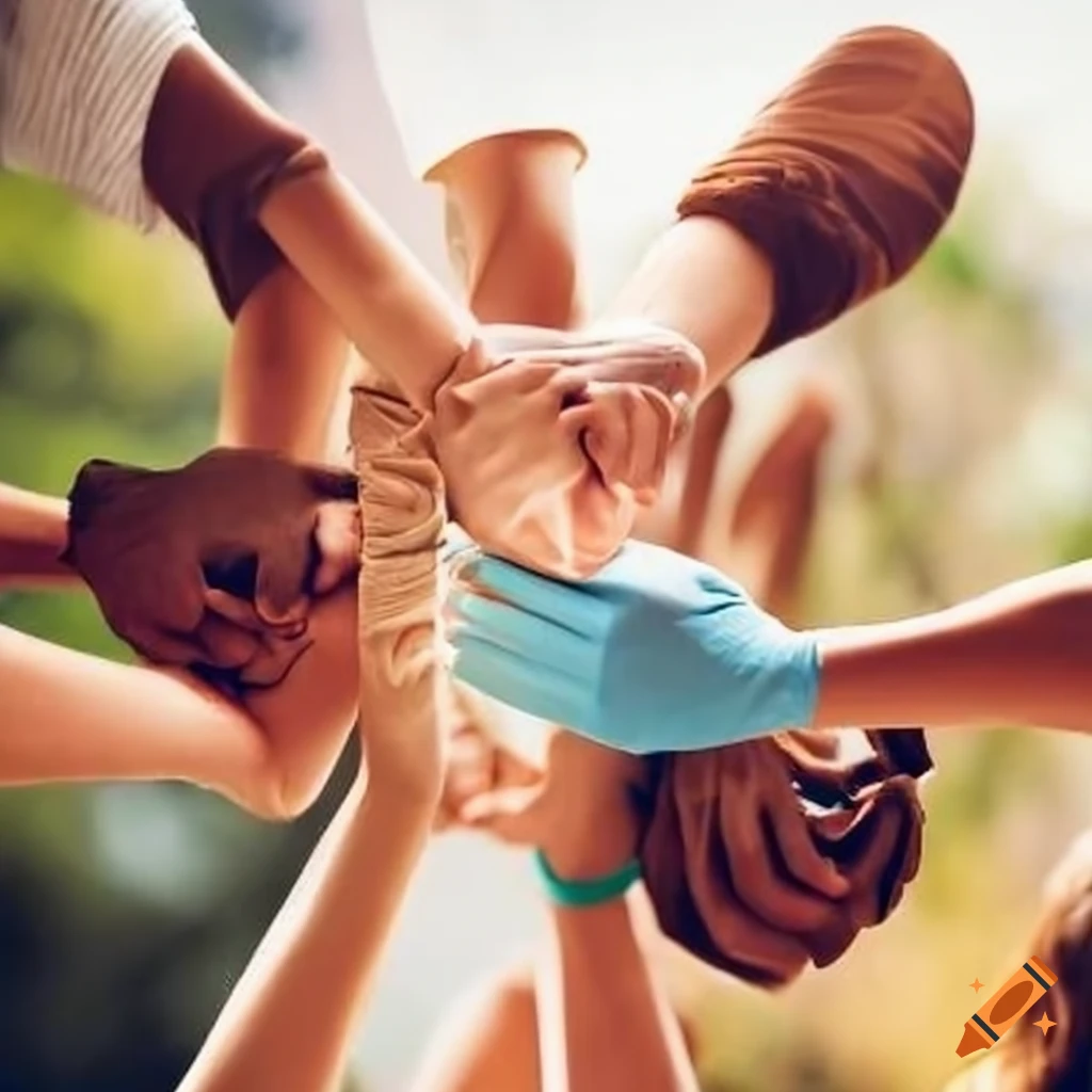 A group of volunteers doing community work