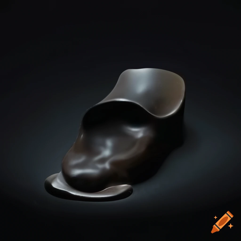 A body moulded from bitumen on Craiyon