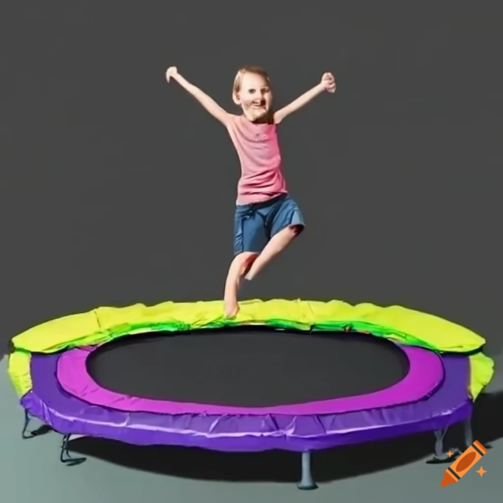 Jumping on trampoline on Craiyon