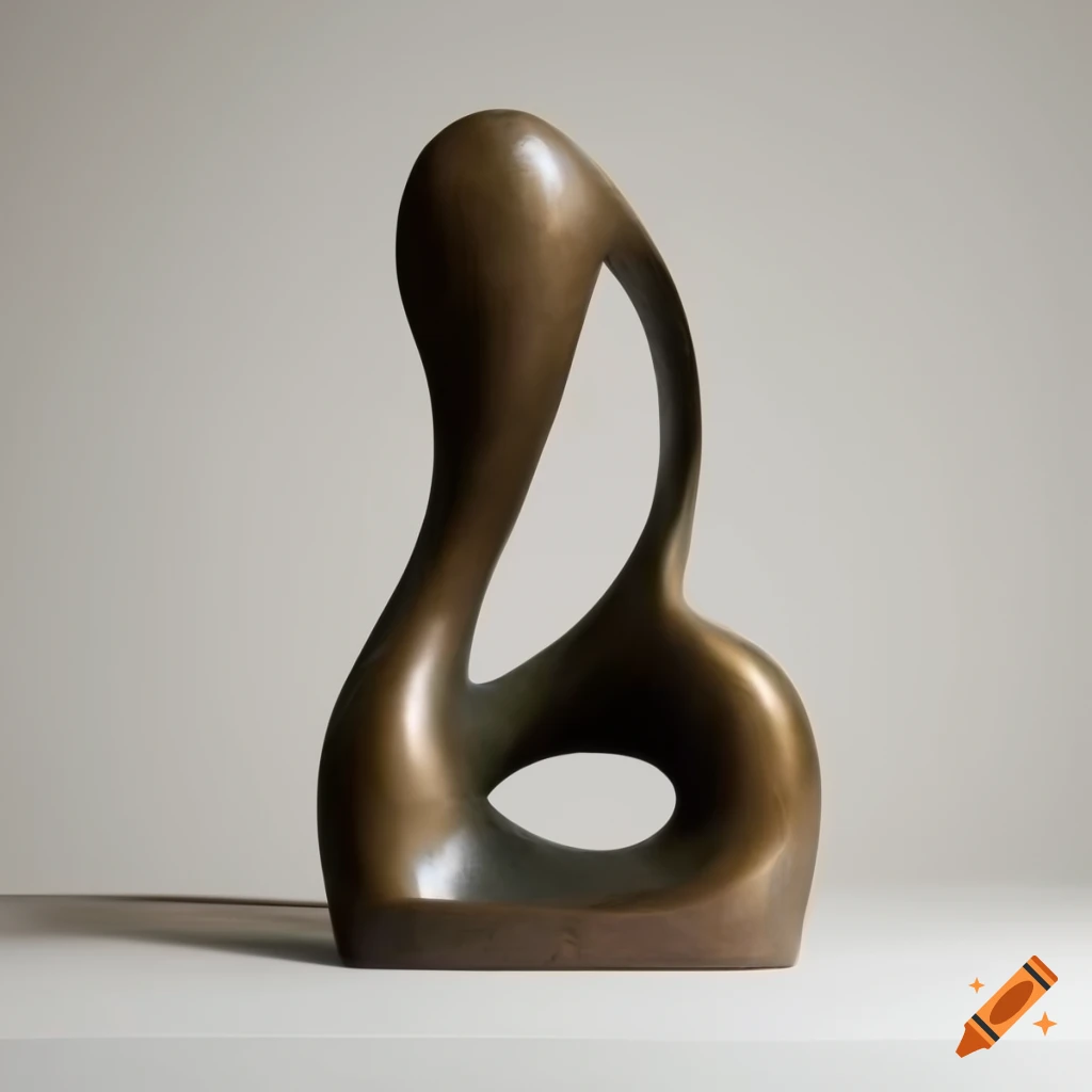 Organic abstract sculpture in bronze with curves, inspired by henry ...