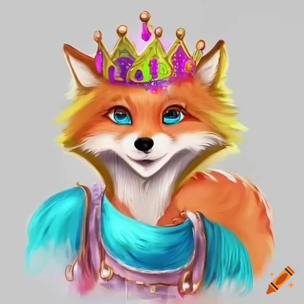 Princess fox wearing a crown