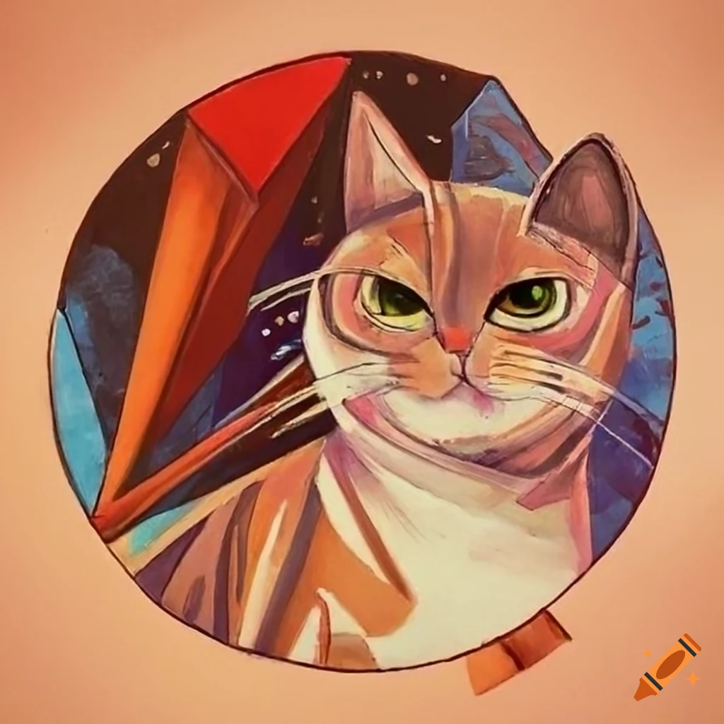 Cat on mars futurist cubism art nouveau on Craiyon