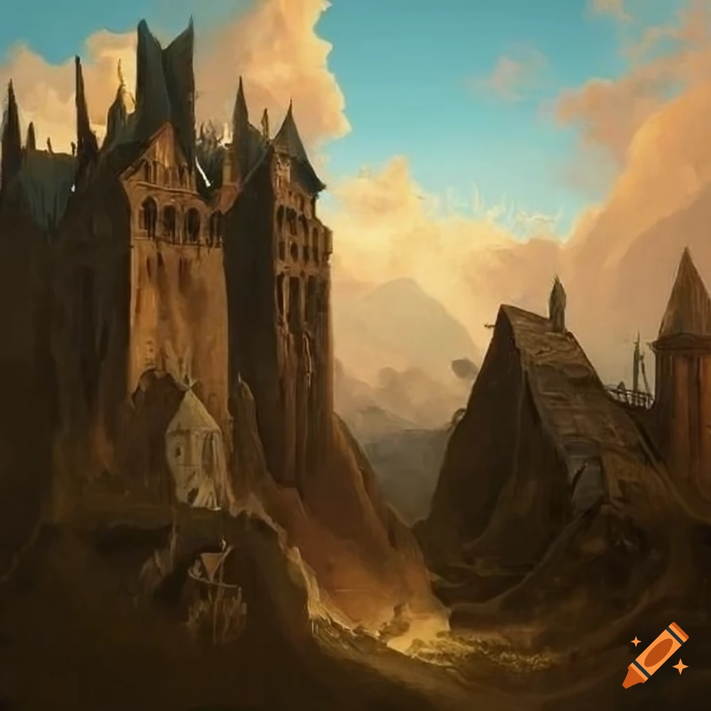 Medieval landscape on Craiyon