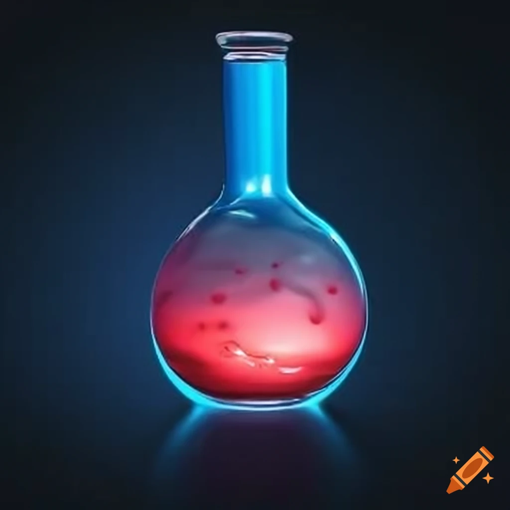 Boric acid in liquid state inside of a flask