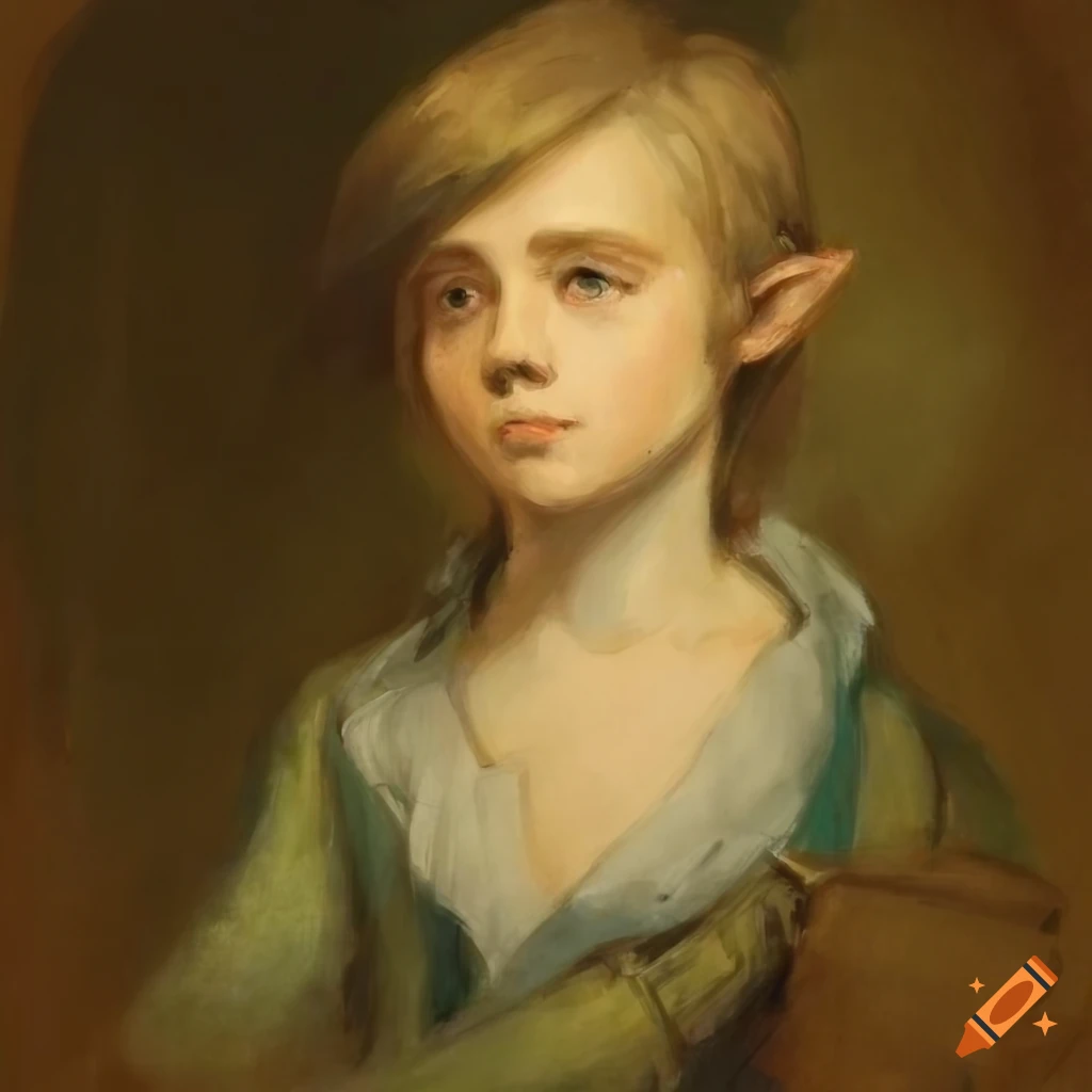 Rough sketch of link from the legend of zelda, aged 12, pastel over ...