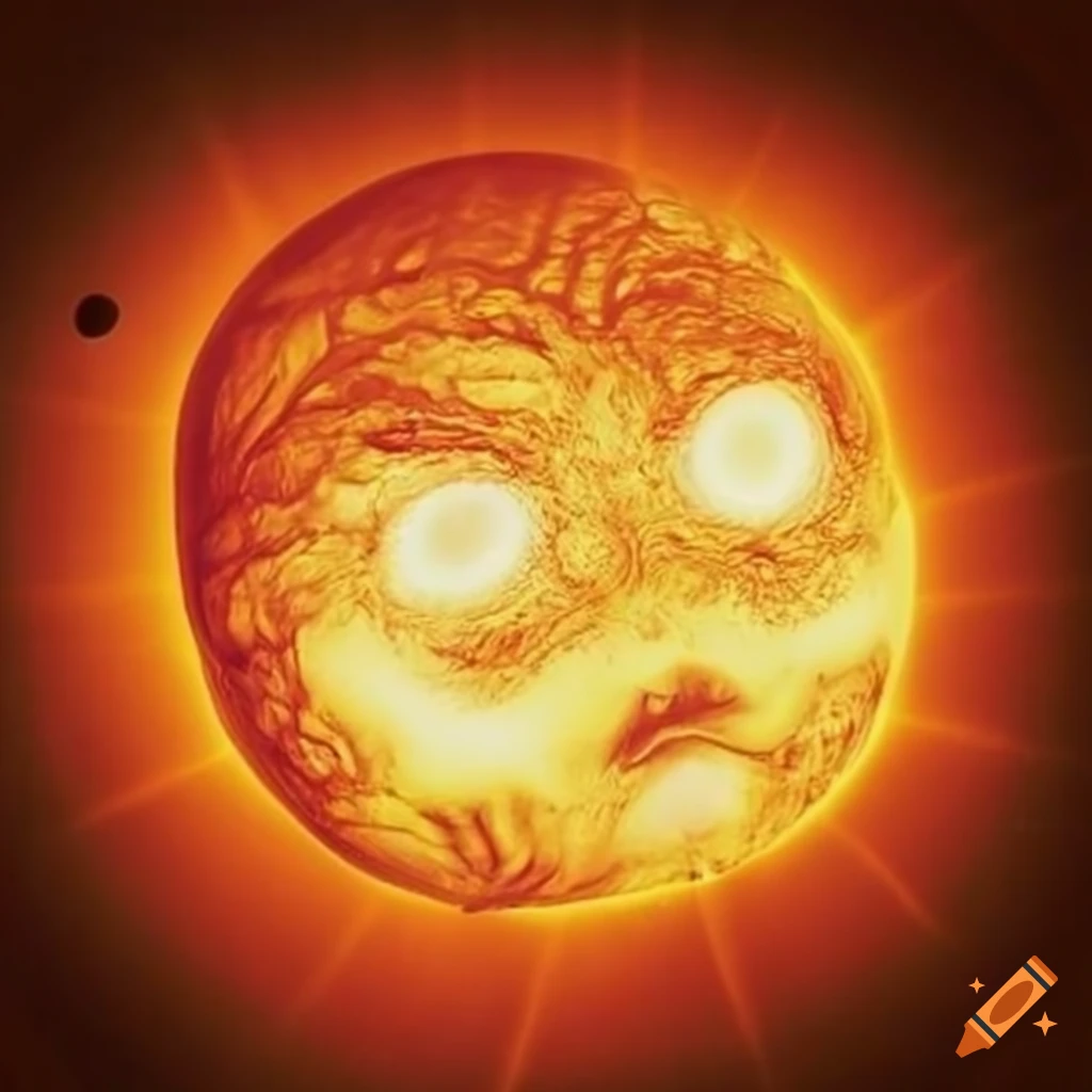 Strange forms like faces in the sun on Craiyon