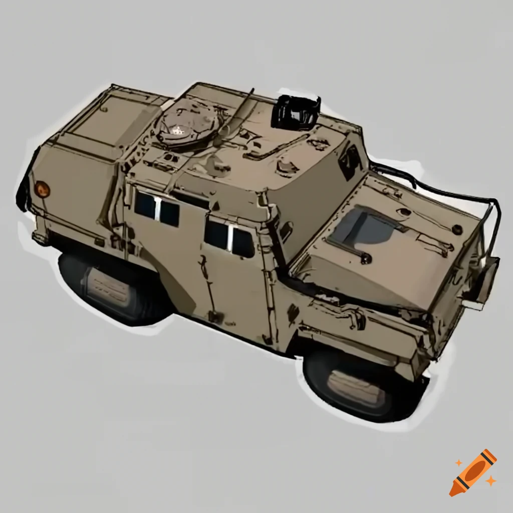Top down view armored vehicle on Craiyon