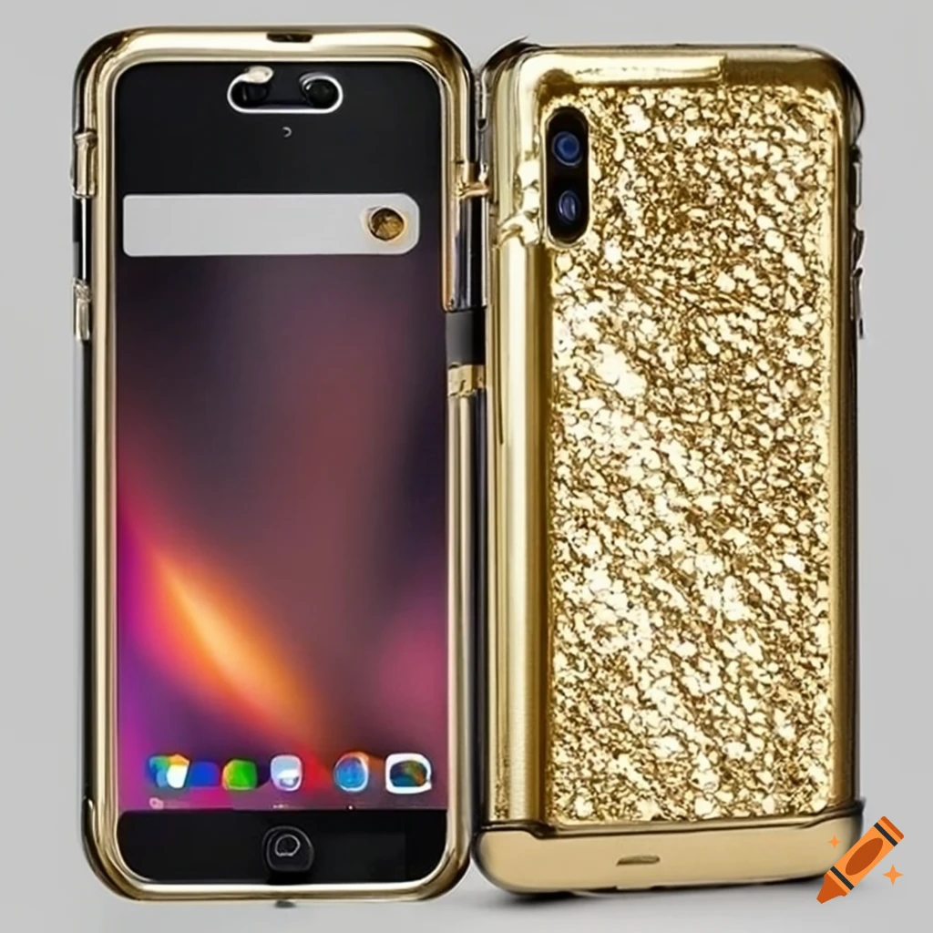 Gold android phone case on Craiyon