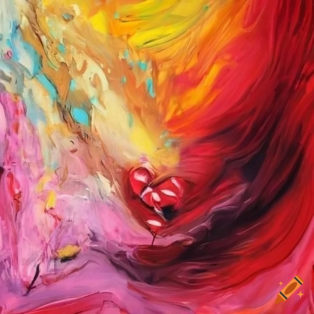 Abstract painting on canvas of love on Craiyon