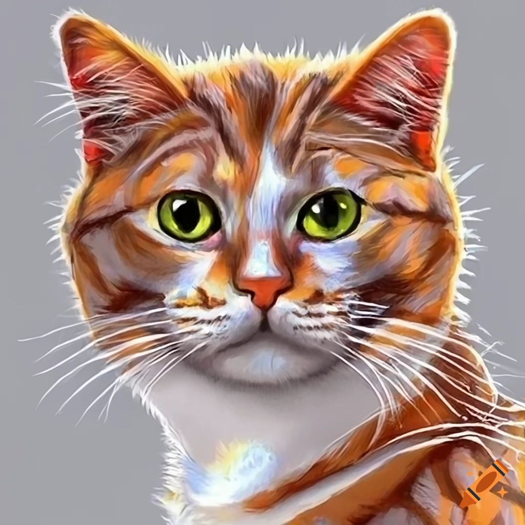 A drawing of a cat