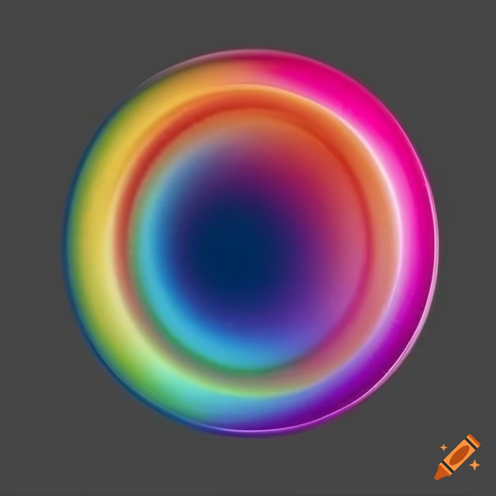Front of multicolored gradient ring white background