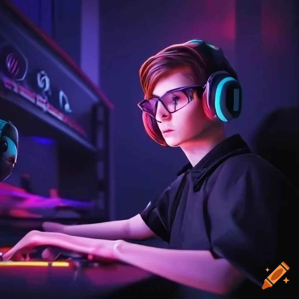 Gamers in a studio on Craiyon