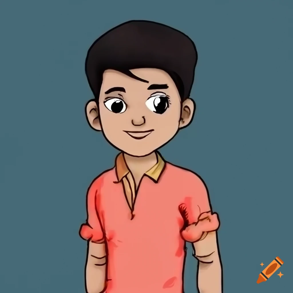 A simple bengali boy 2d image for my animated youtube channel on Craiyon