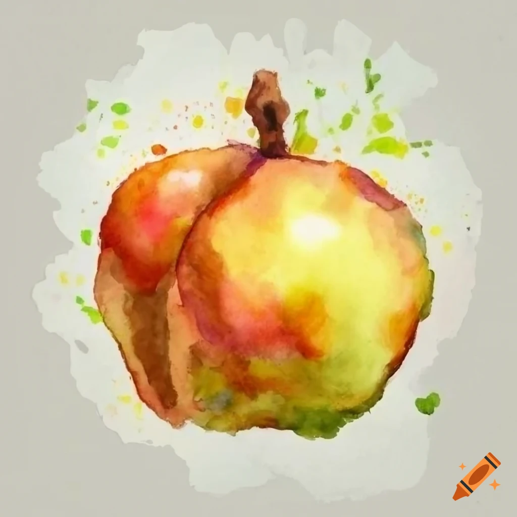 Watercolor illustration of a quince apple tart