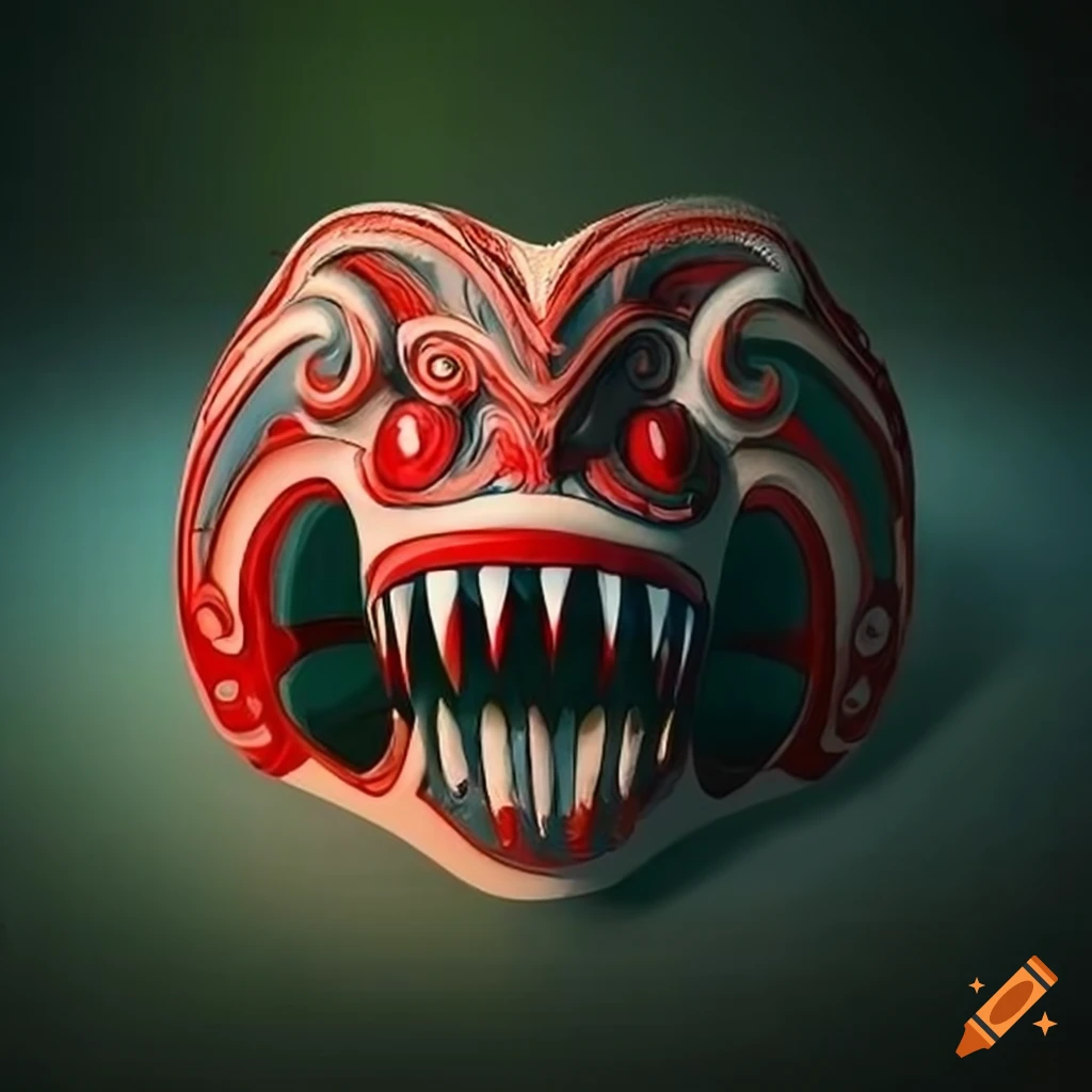 A maori design of a river monster on Craiyon