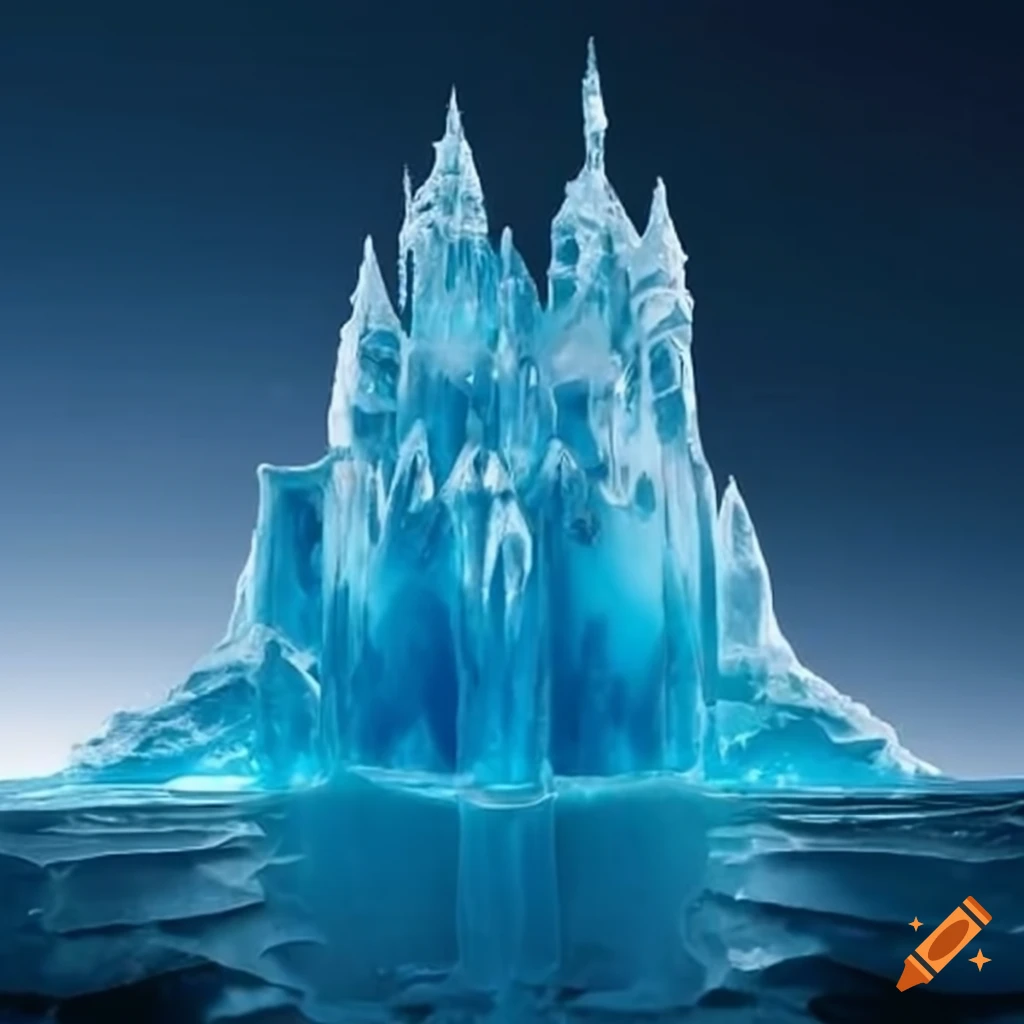 Castle made of blue ice