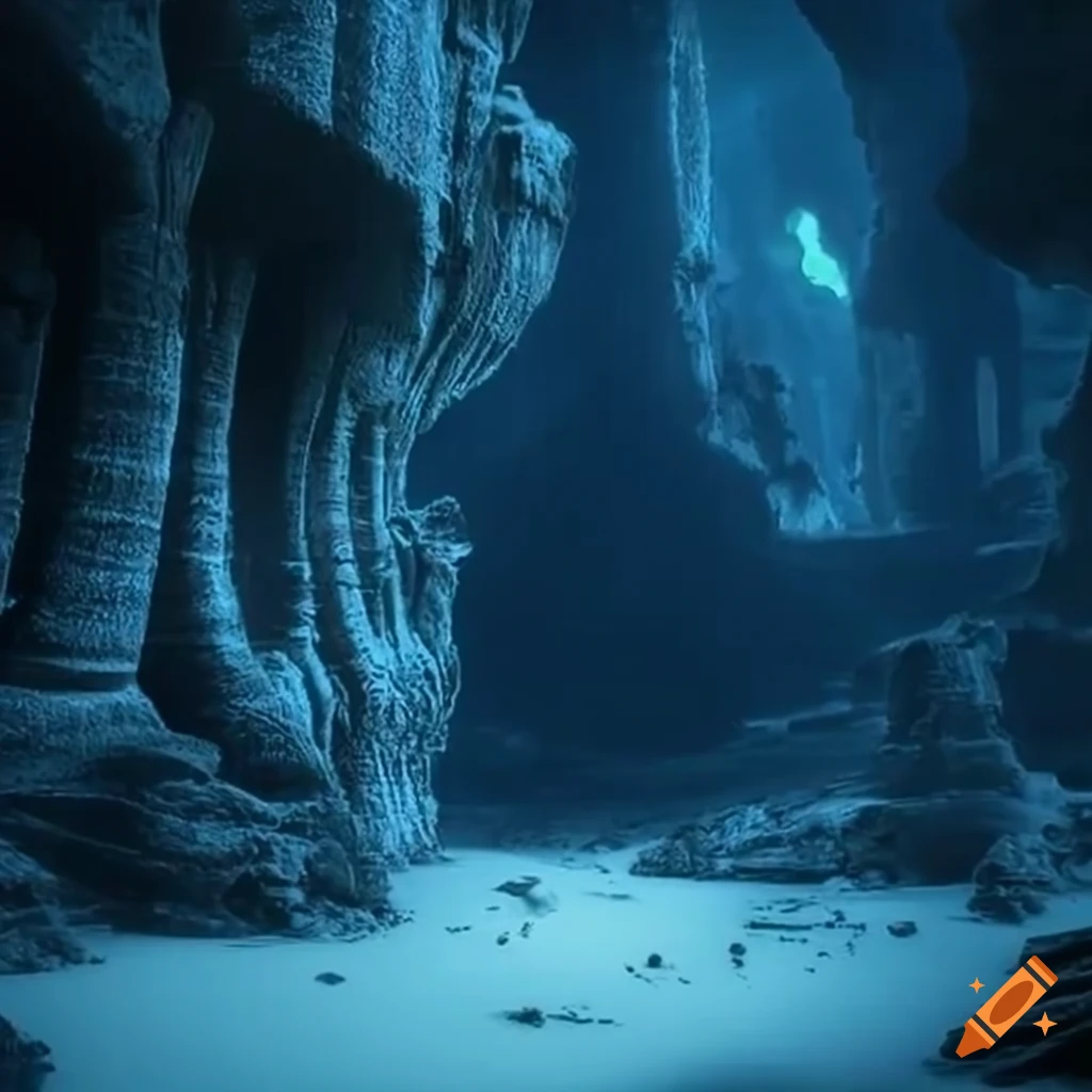 Alien world with the ruins of a lost civilization drifting sand on Craiyon