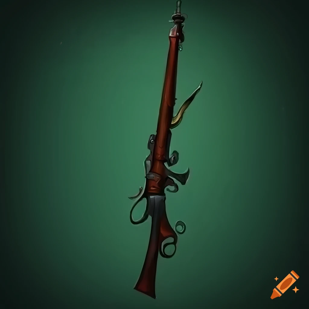 A magical flintlock rifle. fantasy art on Craiyon