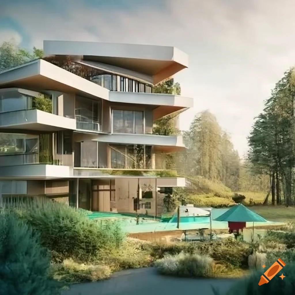 Nature oriented residential complex with plan