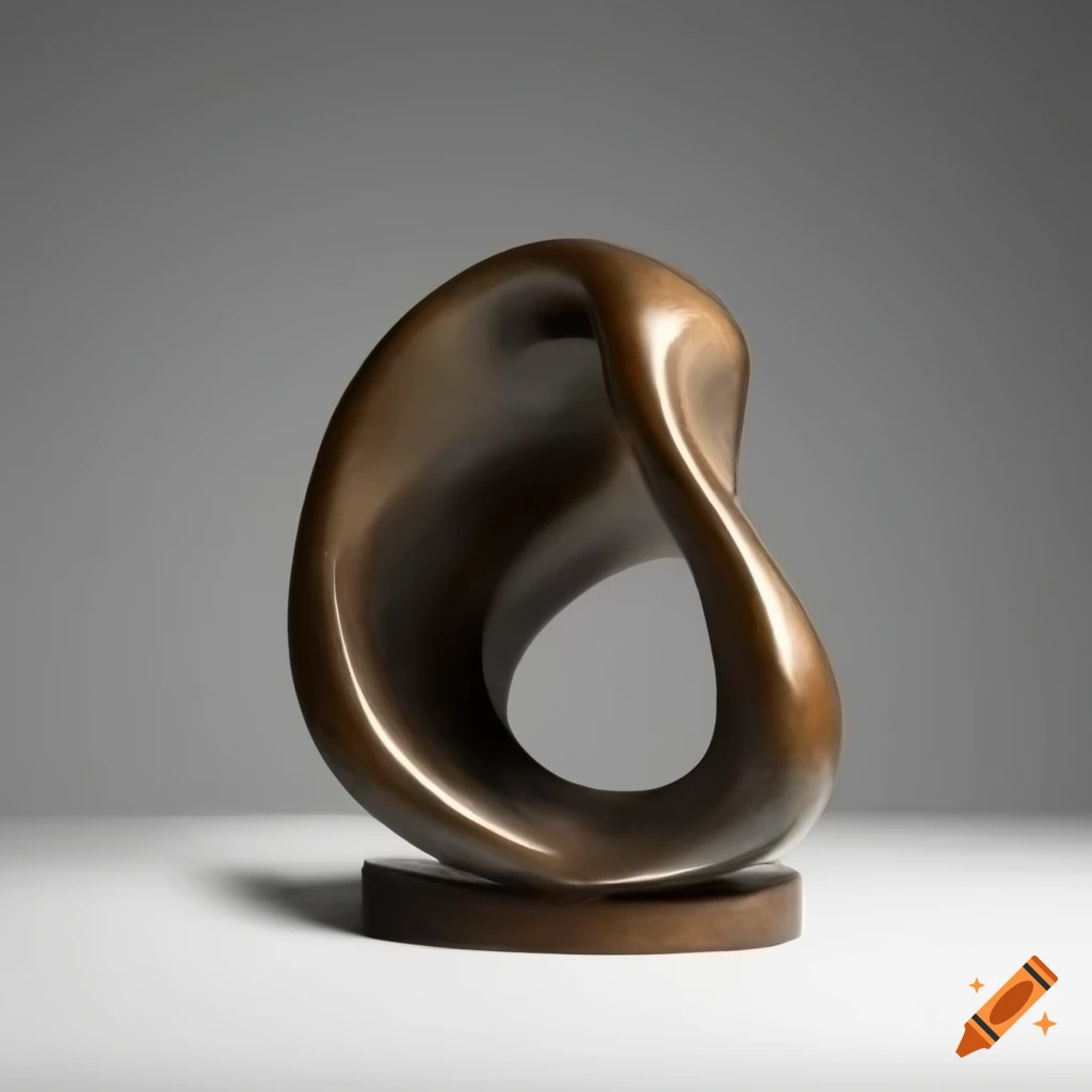 Organic abstract sculpture in bronze with curves, inspired by henry ...