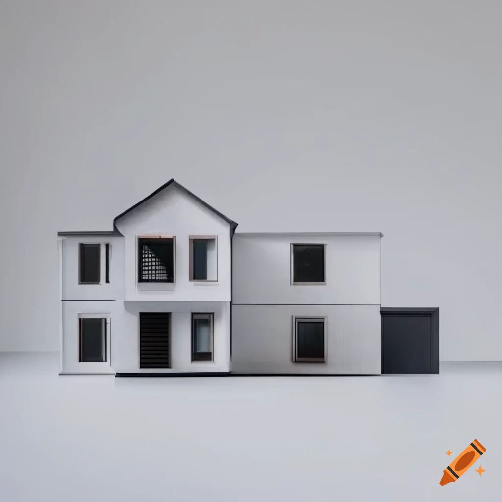 Big house model plastic minimalistic 4k realistic contemporary
