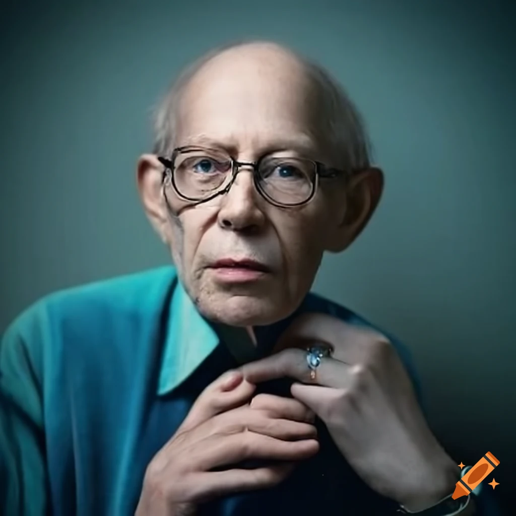 Portrait of educator elliot eisner in blues on Craiyon