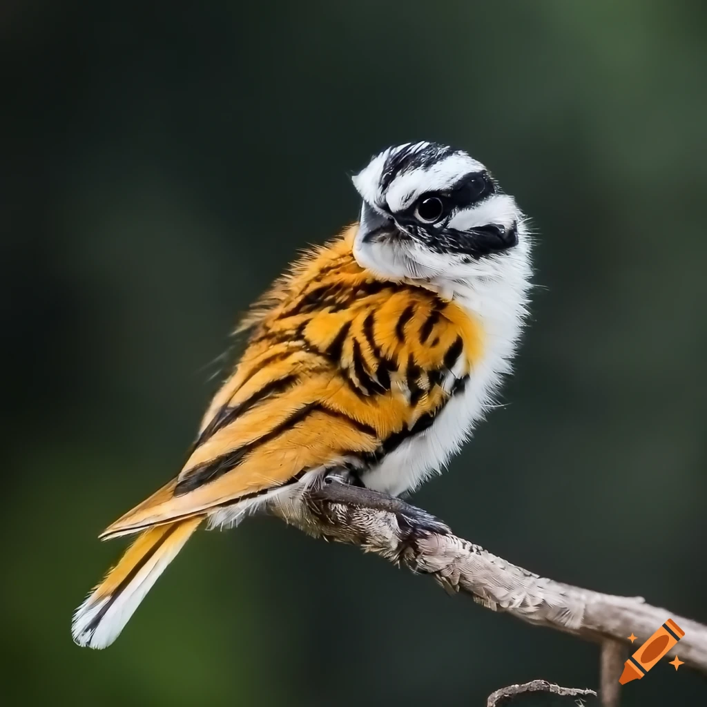 A cute little tiger bird, professional photo, concept photo, tiger ...