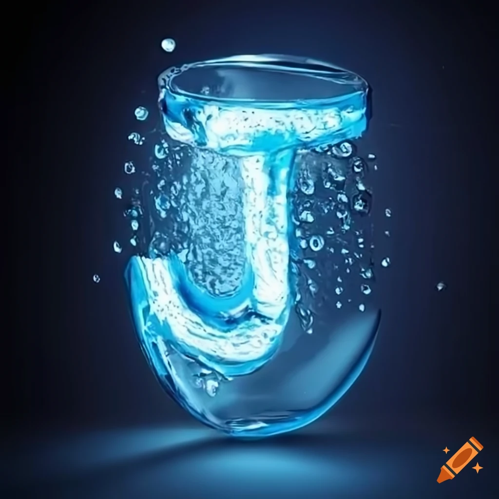 Make me a letter "J" like a glass of water on Craiyon