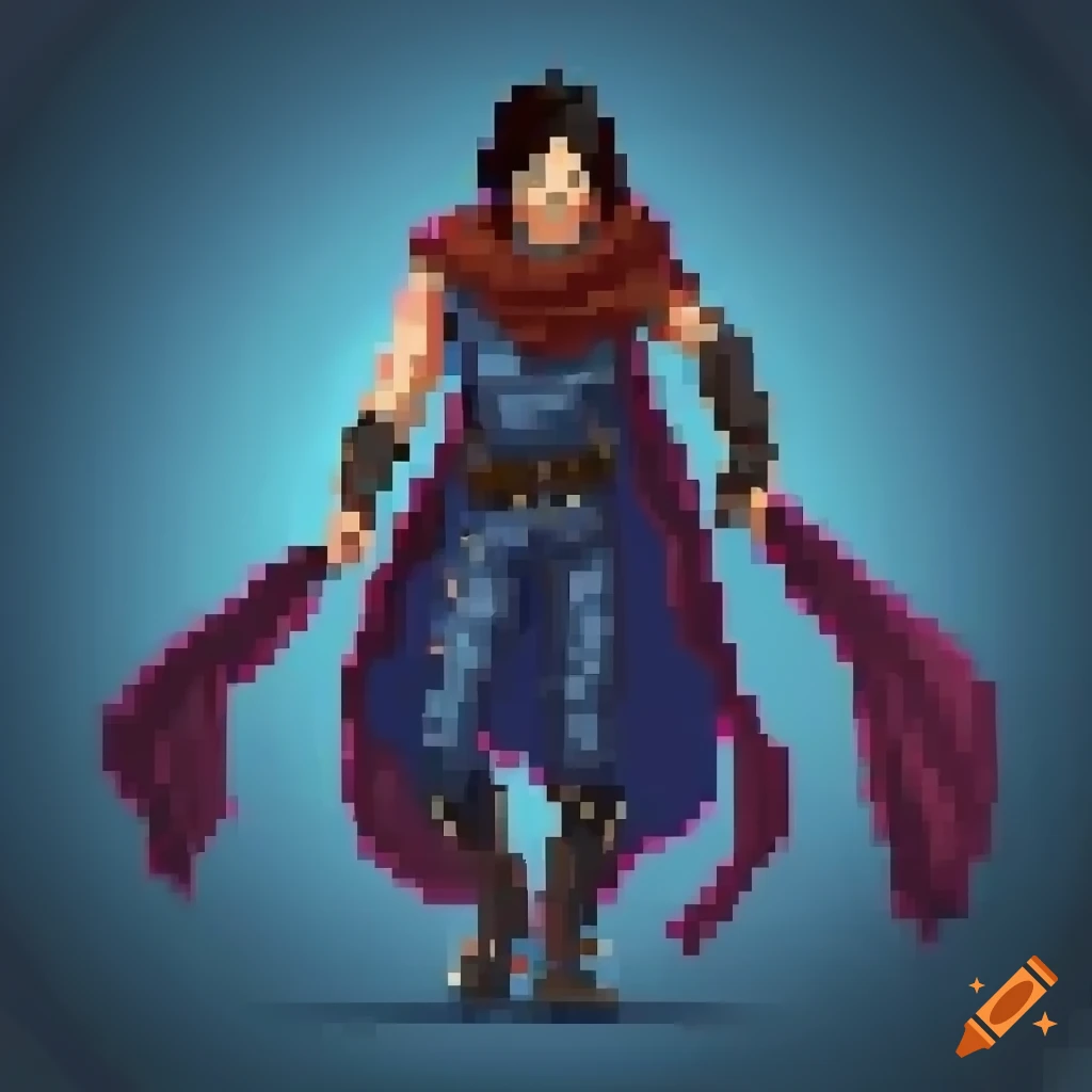 Pixel art of raziel from soul reaver game