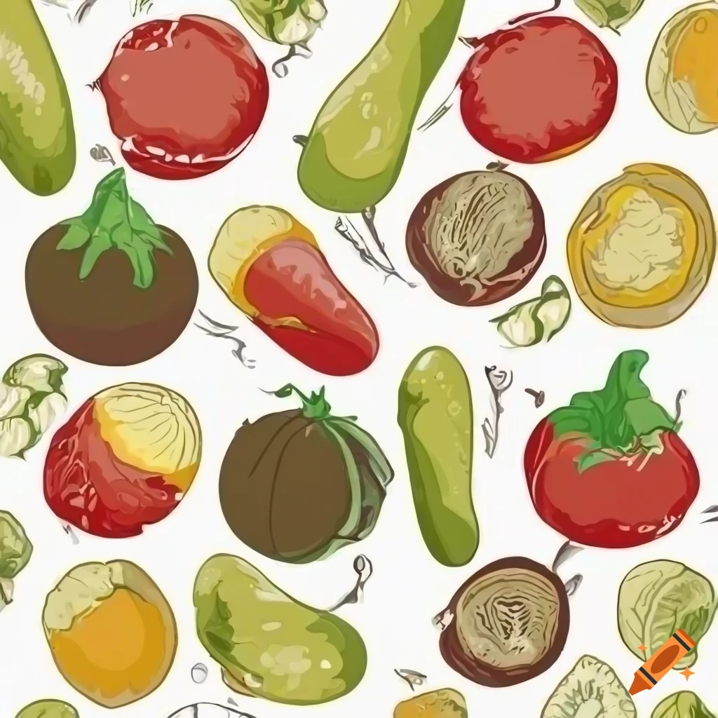 Roughly Round of vegetables vector illustration in scandinavian style ...