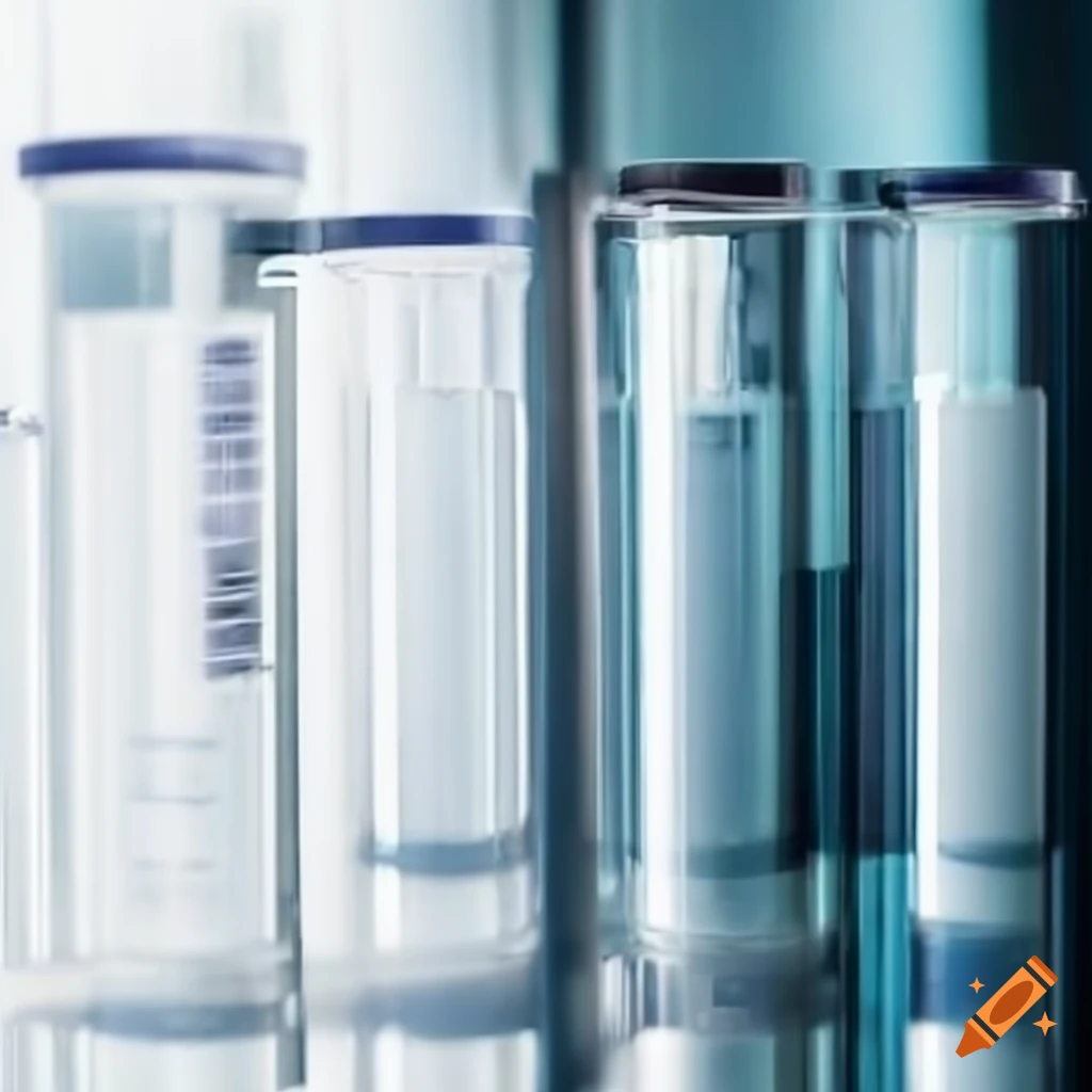 Test tubes with a medical cure stored inside a laboratory fridge on Craiyon