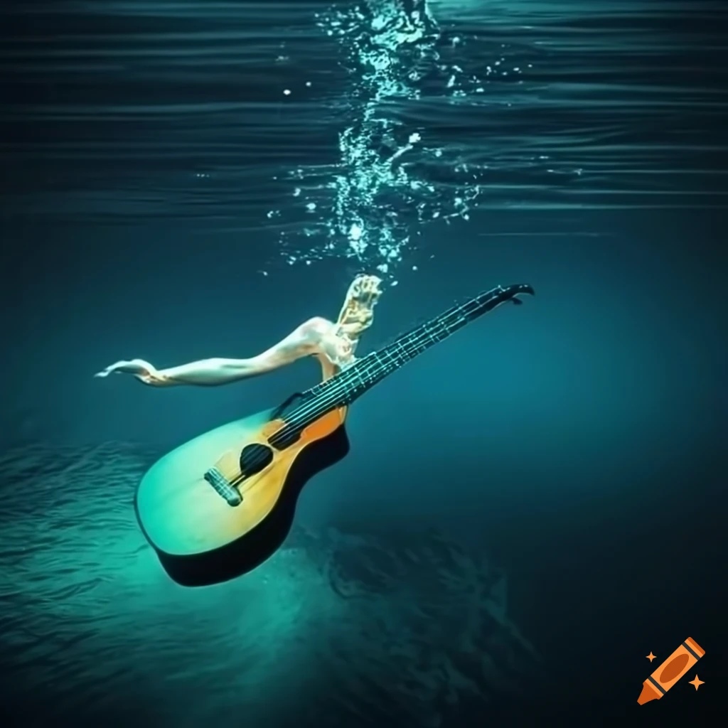 Guitar in the water on Craiyon