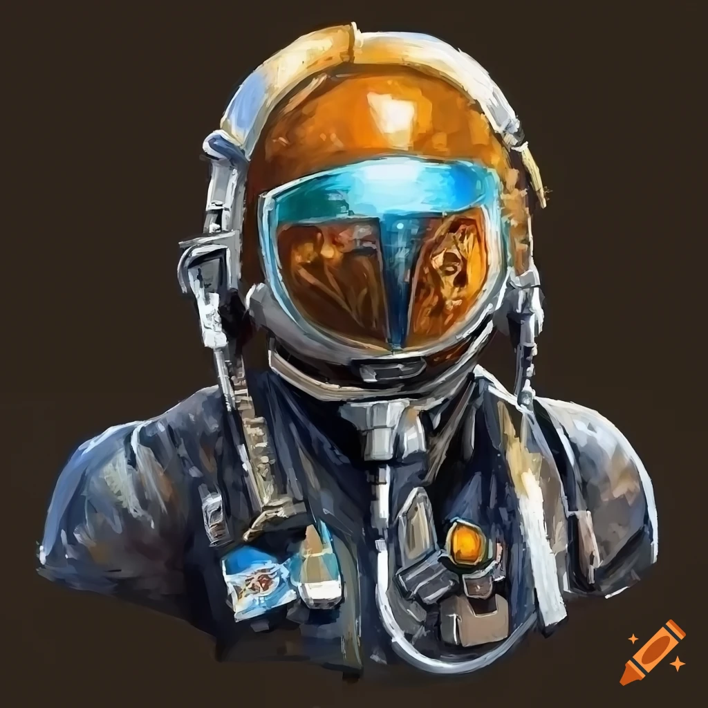 Spacer, space pilot portrait, character icon, starsector character art ...