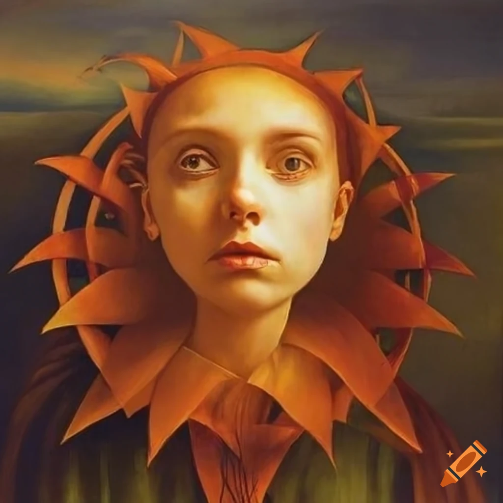 Solstice painting orange lily like carel willink egg surreal