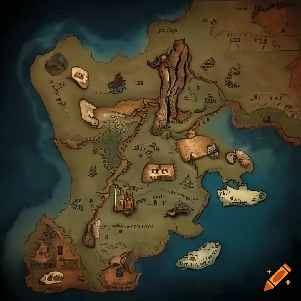 Fantasy map on Craiyon