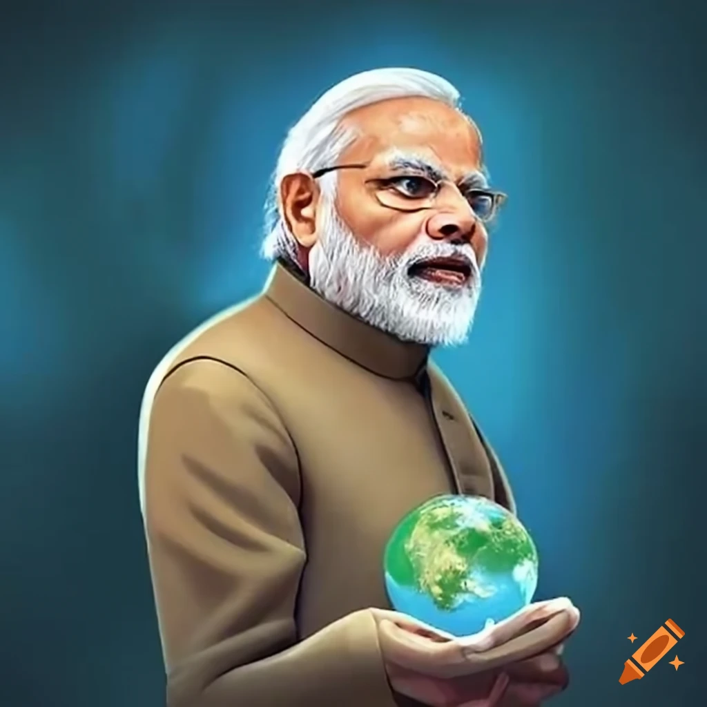 Narendra modi saving earth on Craiyon
