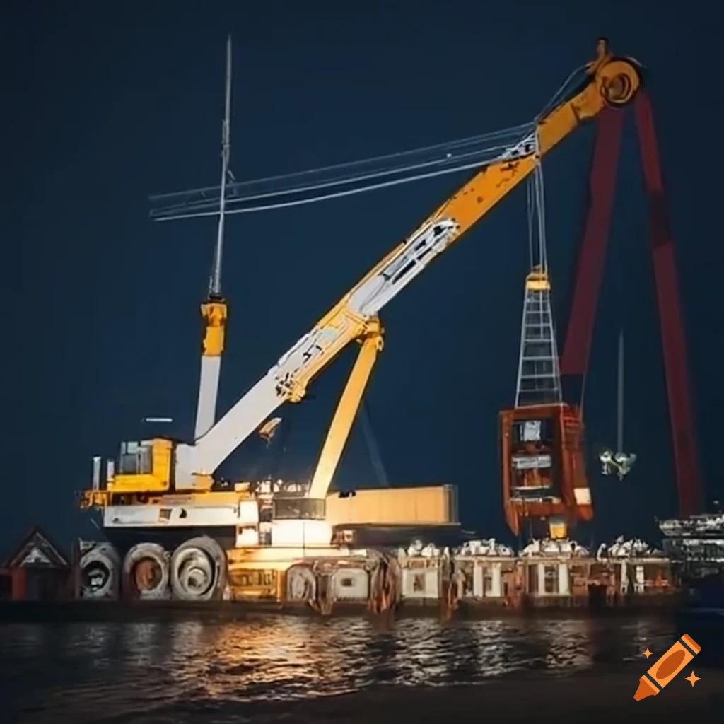 A powerful crane in action lifting heavy load