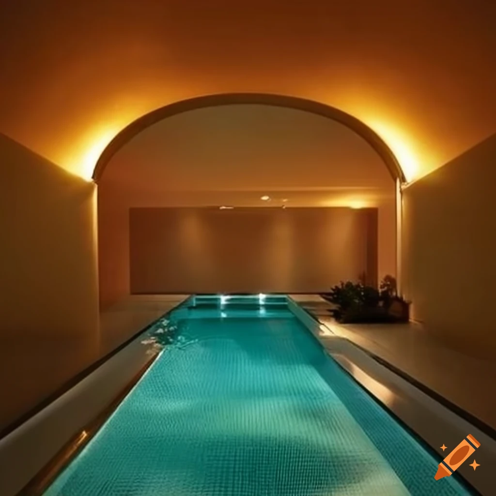 Small luxury indoor swimming pool on Craiyon