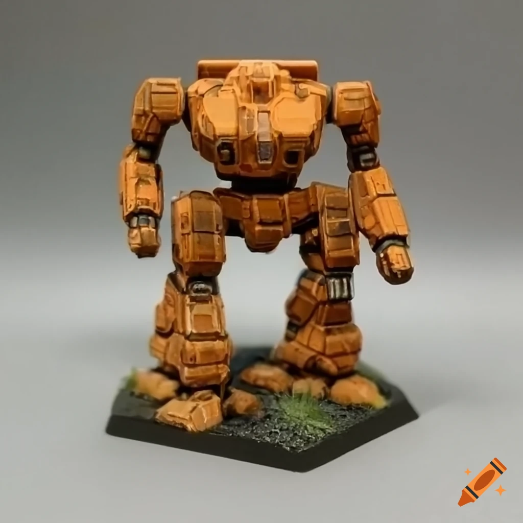 Battletech centurion in tan and orange colors on Craiyon