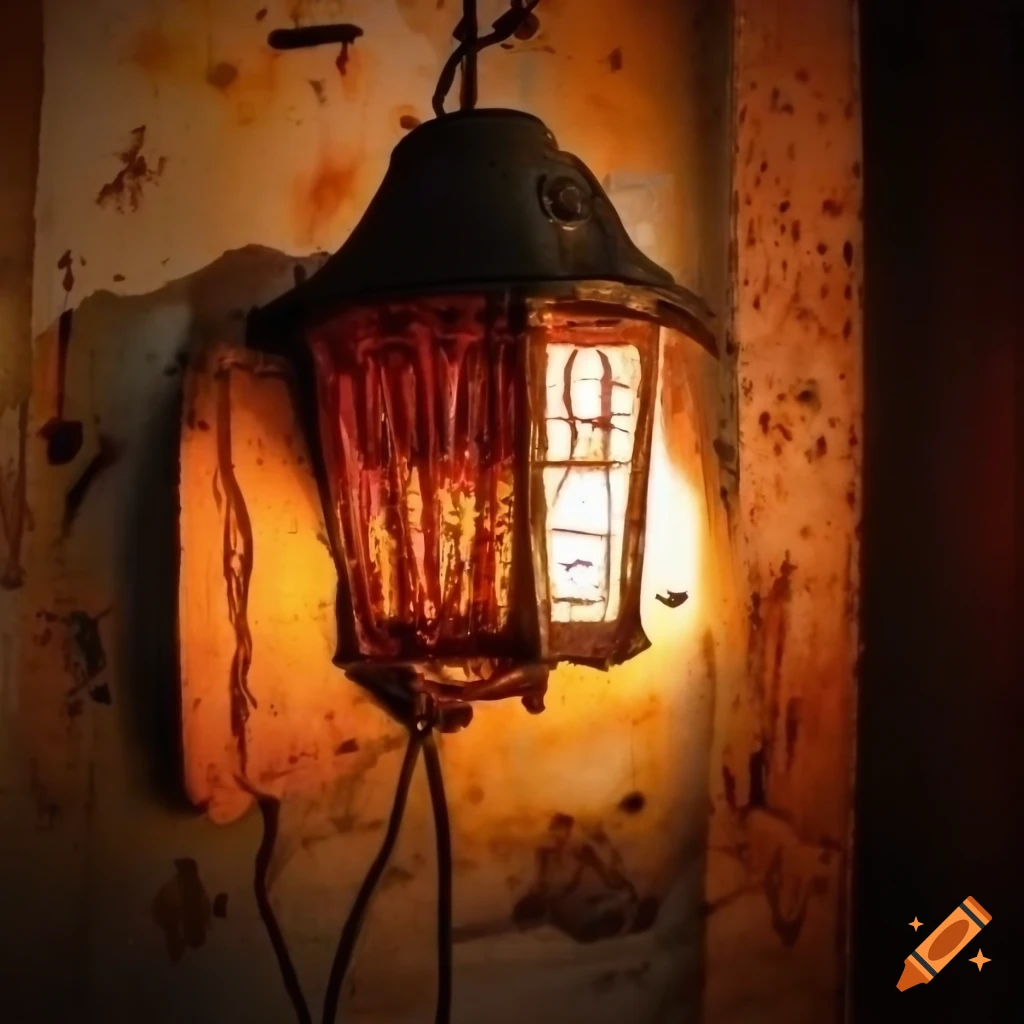 Old dilapidated broken rusty neon lamps