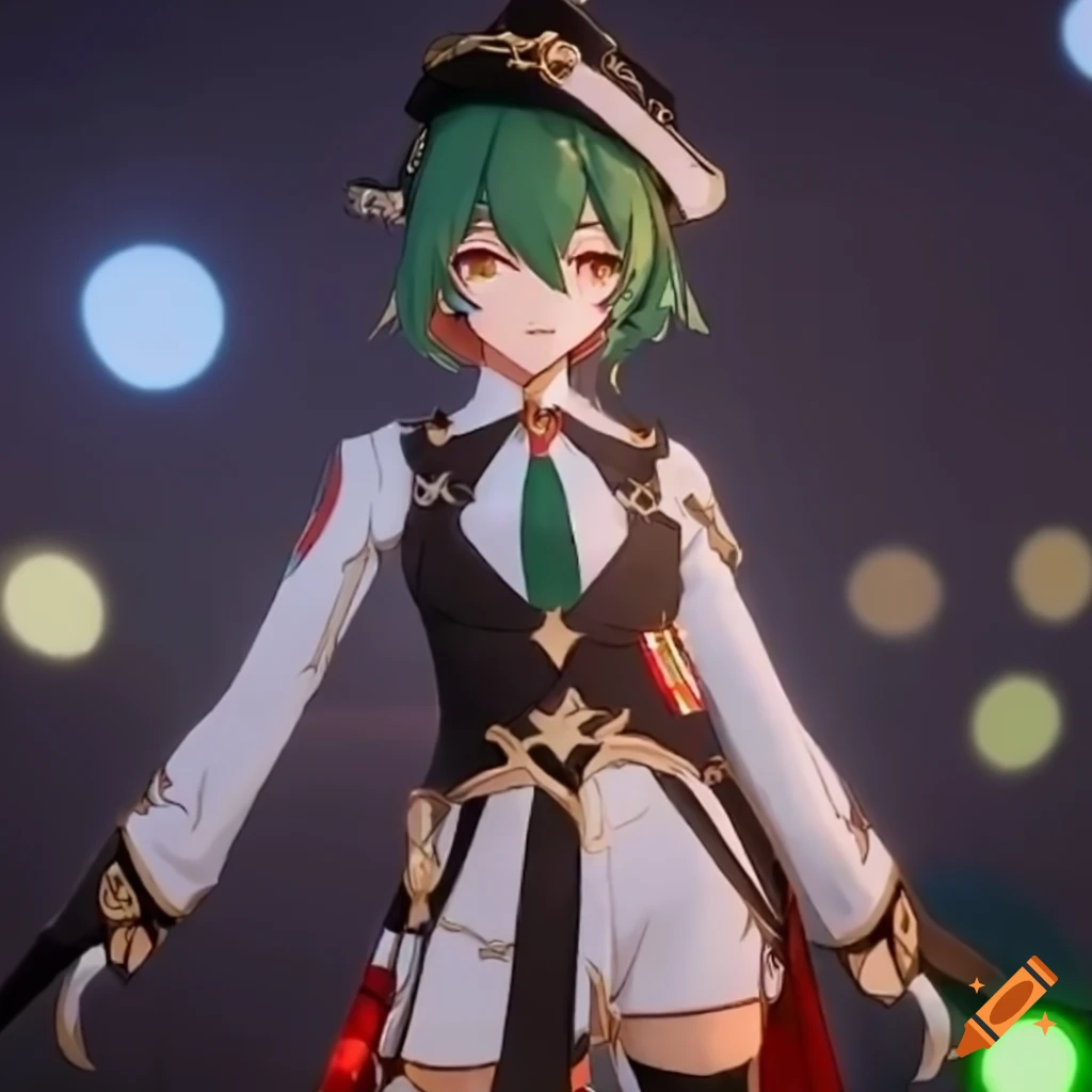 Collei dressed in a stylish italian officer uniform in genshin impact ...