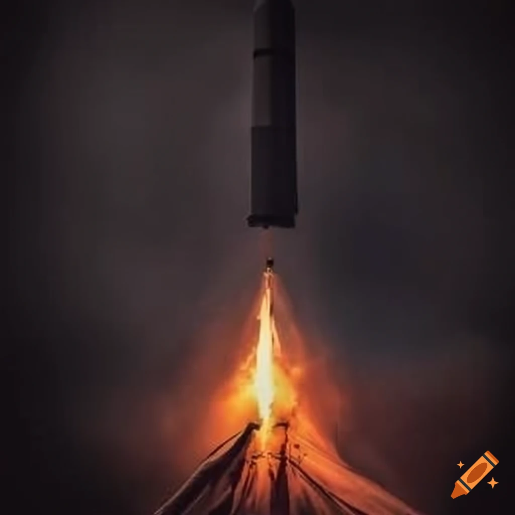 Old dilapidated broken rockets on Craiyon